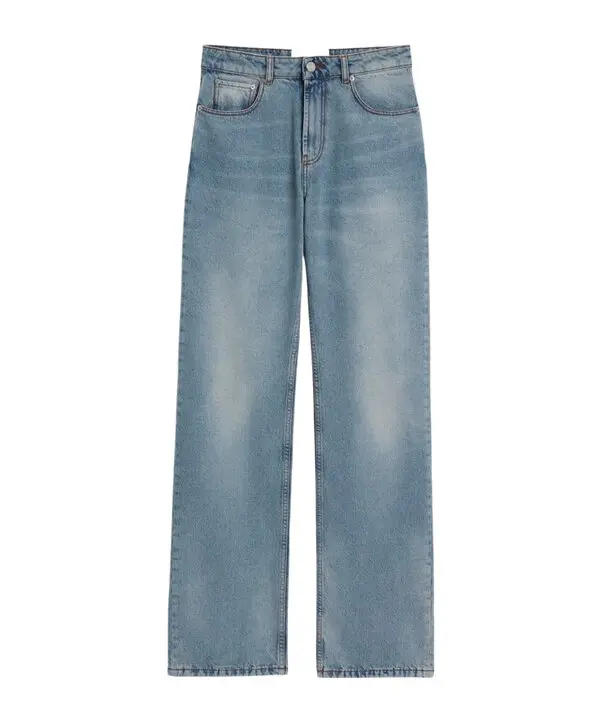 AMI Paris Large-fit Cotton Jeans - Used Blue