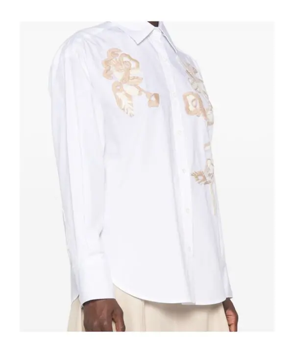 ERMANNO FIRENZE Embroidered Floral Long Sleeve Shirt