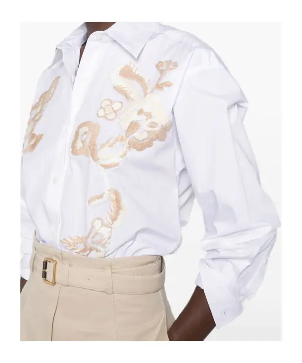 ERMANNO FIRENZE Embroidered Floral Long Sleeve Shirt