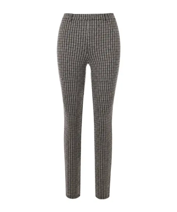 Patrizia Pepe Houndstooth-pattern Slim-fit Trousers - Beige/grey