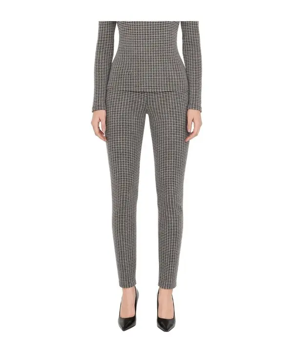 Patrizia Pepe Houndstooth-pattern Slim-fit Trousers