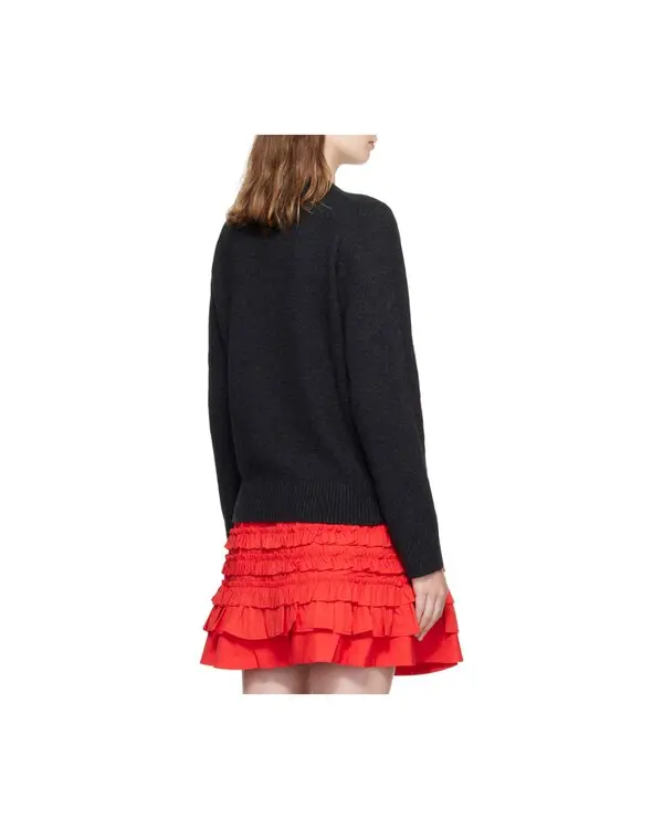 GANNI Teddy Jacquard Knitted Sweater - Phantom Black