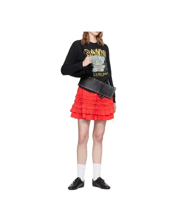 GANNI Teddy Jacquard Knitted Sweater - Phantom Black