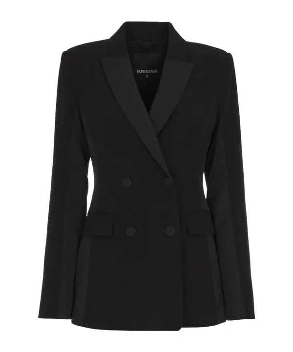 Patrizia Pepe Double-breasted Crepe Blazer