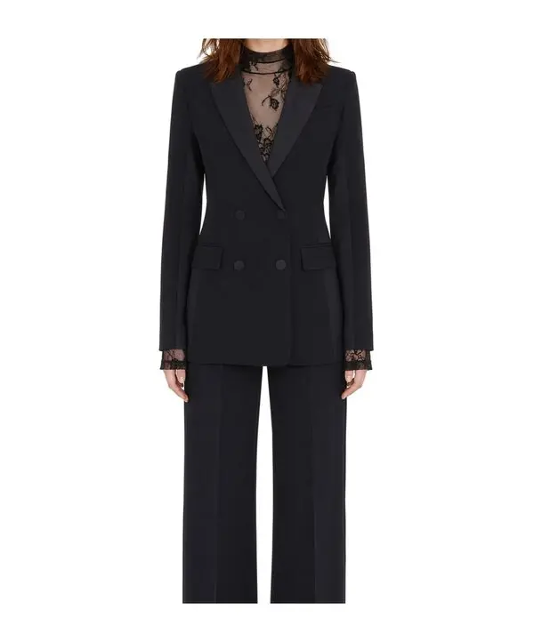 Patrizia Pepe Double-breasted Crepe Blazer