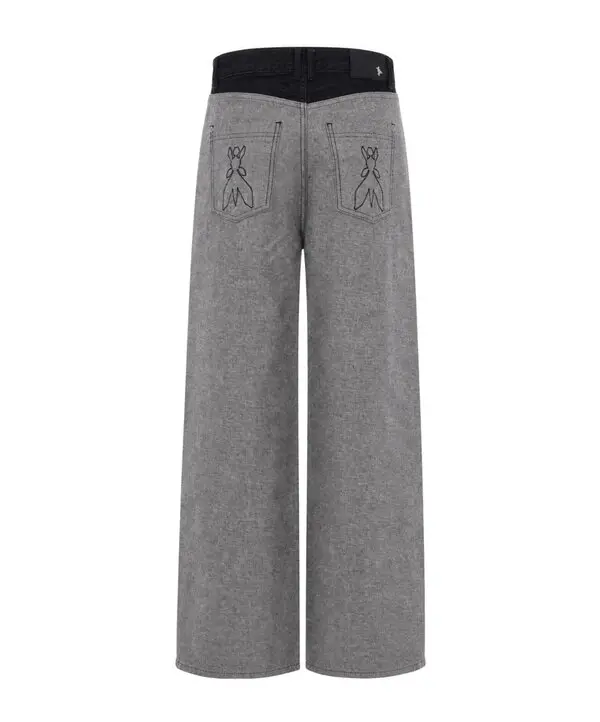 Patrizia Pepe Bi-colour Wide-leg Jeans