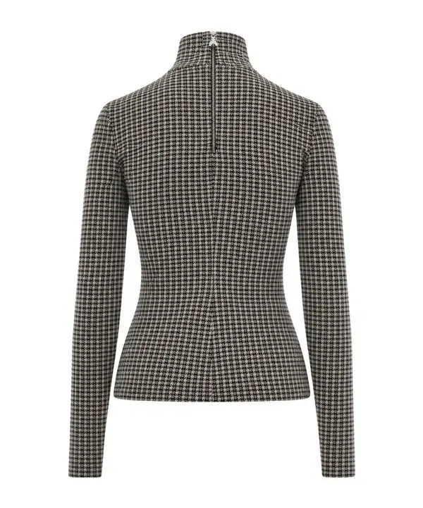 Patrizia Pepe Micro-check High-neck Top
