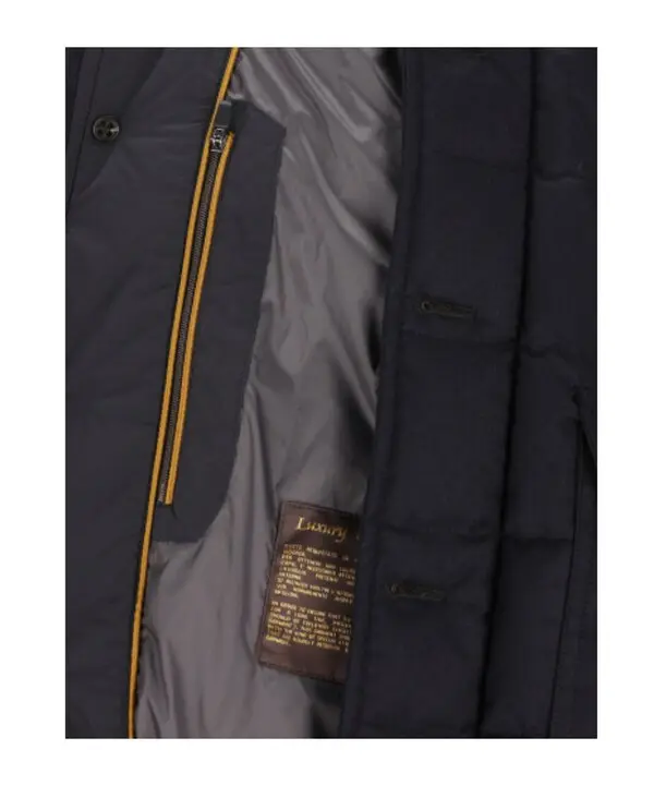 MOORER Quilted Fur-collar Coat