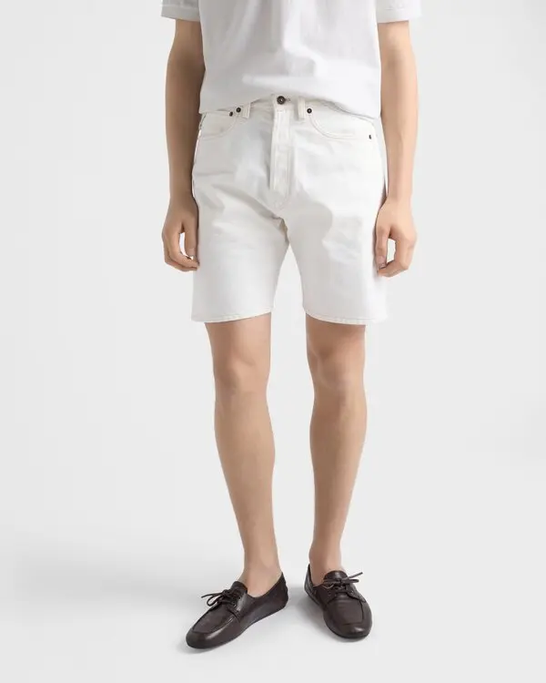 Prada Denim Bermuda Shorts - White