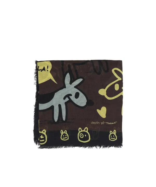 Destin Graphic-print Frayed Scarf - No