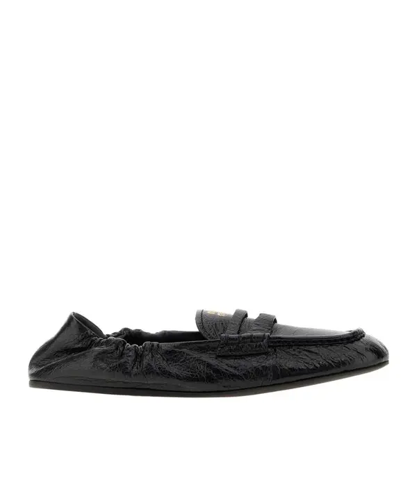 Miu Miu Ruches Crinkled-effect Elasticated Loafers