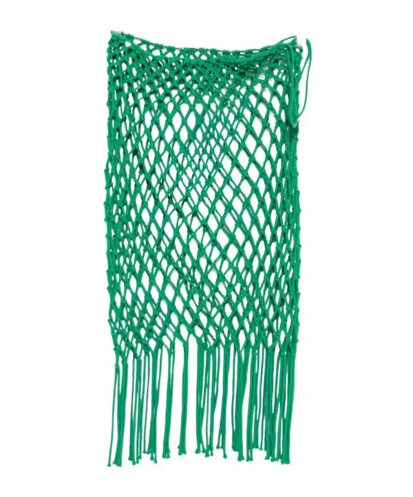 THE FRANKIE SHOP Fringed Knit Skirt - Green