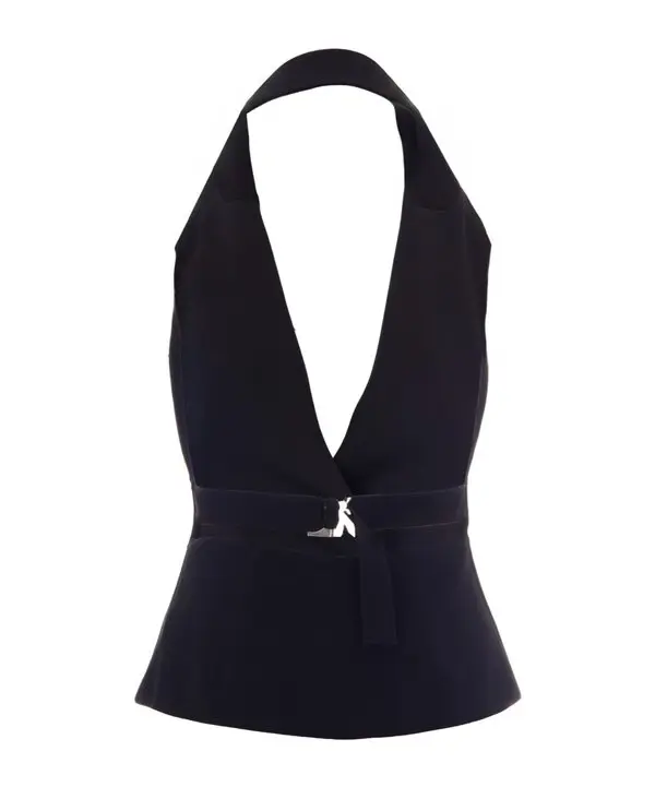 Patrizia Pepe Tuxedo-style Satin-lapel Top
