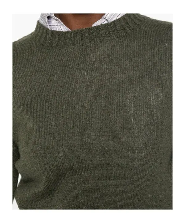 ARAGONA Long-sleeve Ribbed-trim Sweater - Green
