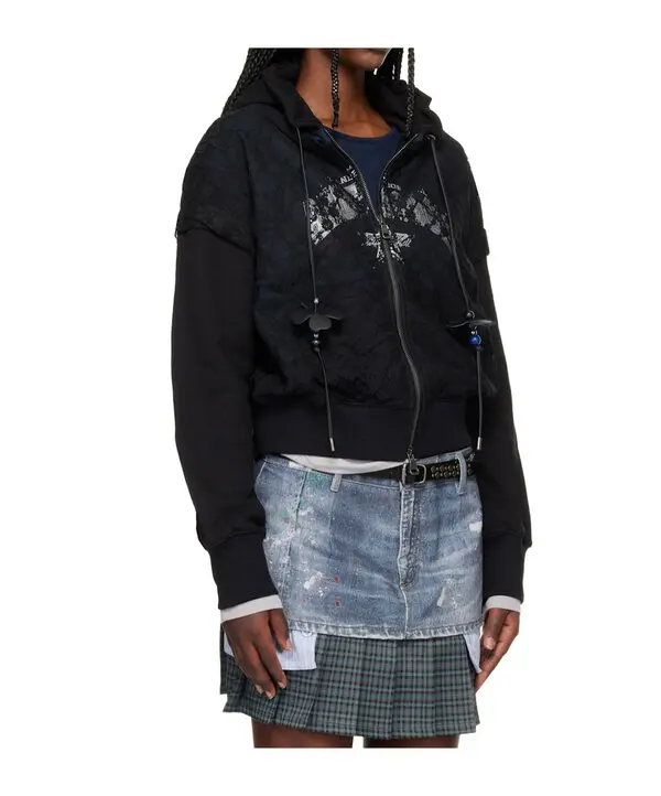 Andersson Bell Lace Layered Zip-up Hoodie
