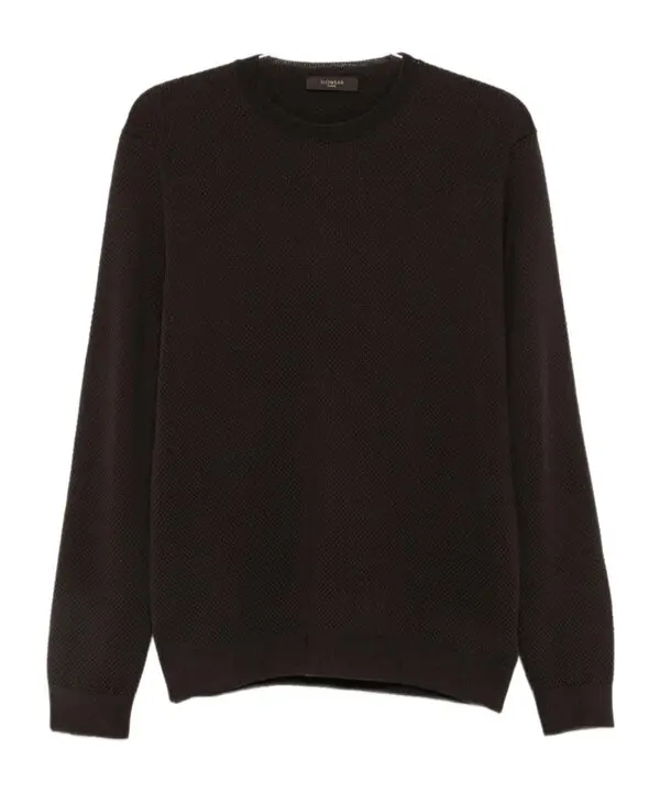 ZANONE Textured Crew Neck Long Sleeve Sweater