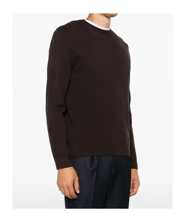 ZANONE Textured Crew Neck Long Sleeve Sweater