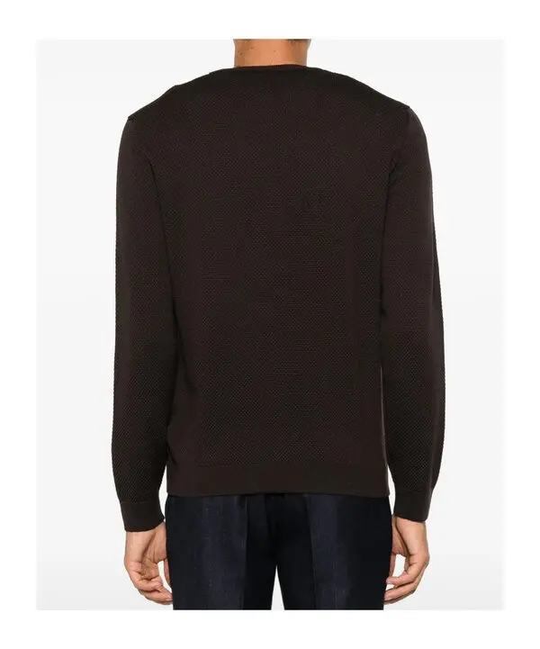ZANONE Textured Crew Neck Long Sleeve Sweater