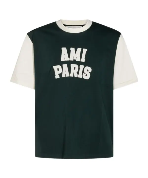 AMI Paris Logo Print Crewneck T-shirt