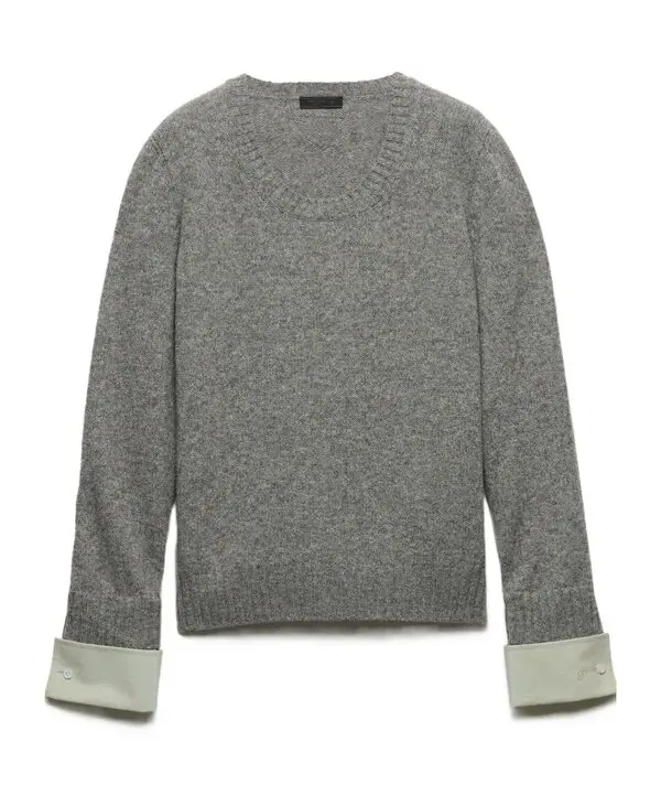 Prada Shetland Wool Scoop-neck Sweater - Grey