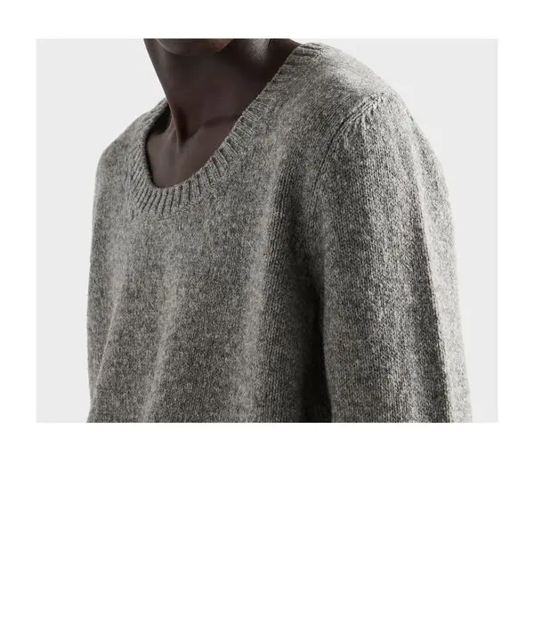 Prada Shetland Wool Scoop-neck Sweater - Grey