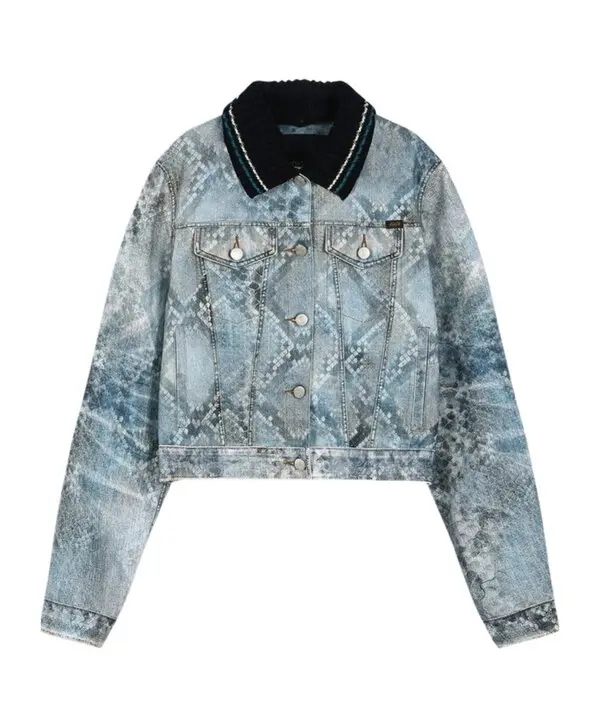 Andersson Bell Python Gradient Print Denim Jacket