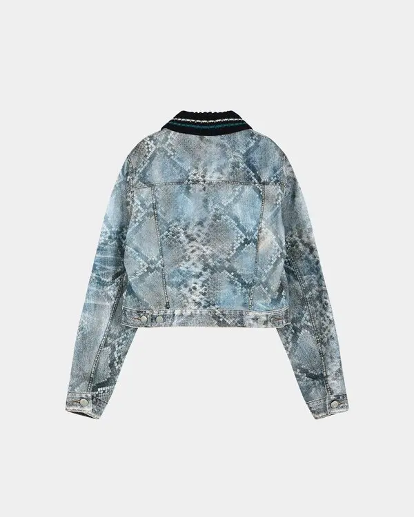 Andersson Bell Python Gradient Print Denim Jacket