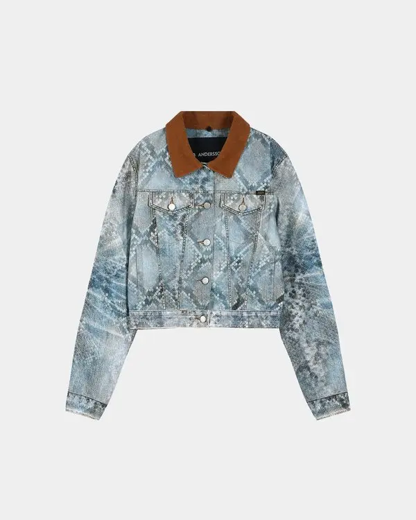 Andersson Bell Python Gradient Print Denim Jacket