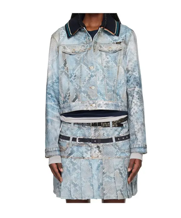 Andersson Bell Python Gradient Print Denim Jacket