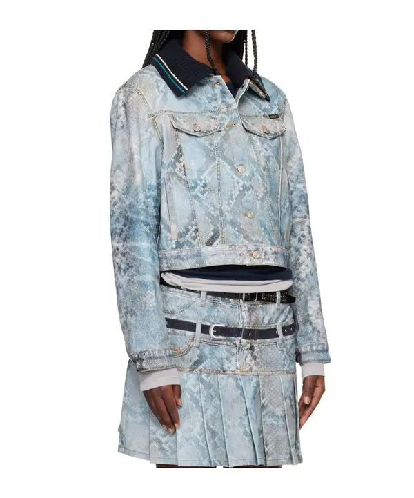 Andersson Bell Python Gradient Print Denim Jacket