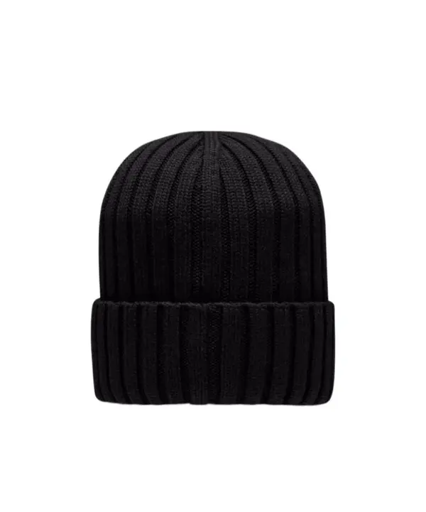 Moncler Ribbed Knit Logo Beanie