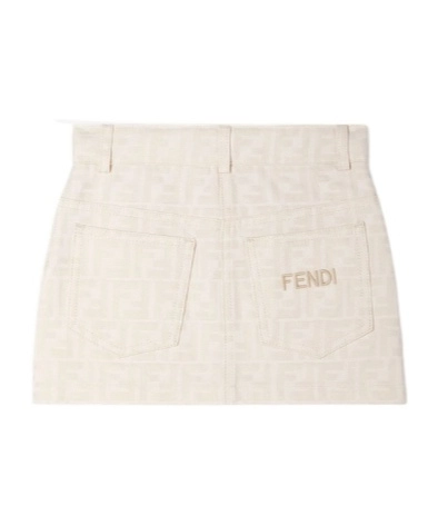 Fendi Ff Monogram Embroidered Denim Mini Skirt