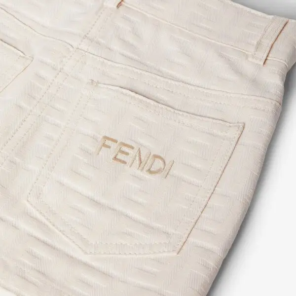 Fendi Ff Monogram Embroidered Denim Mini Skirt