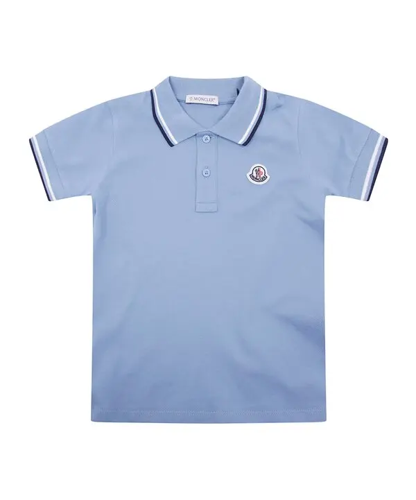 Moncler Short-sleeved Polo Shirt - Light Blue
