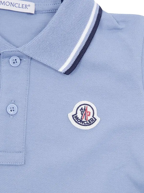 Moncler Short-sleeved Polo Shirt - Light Blue