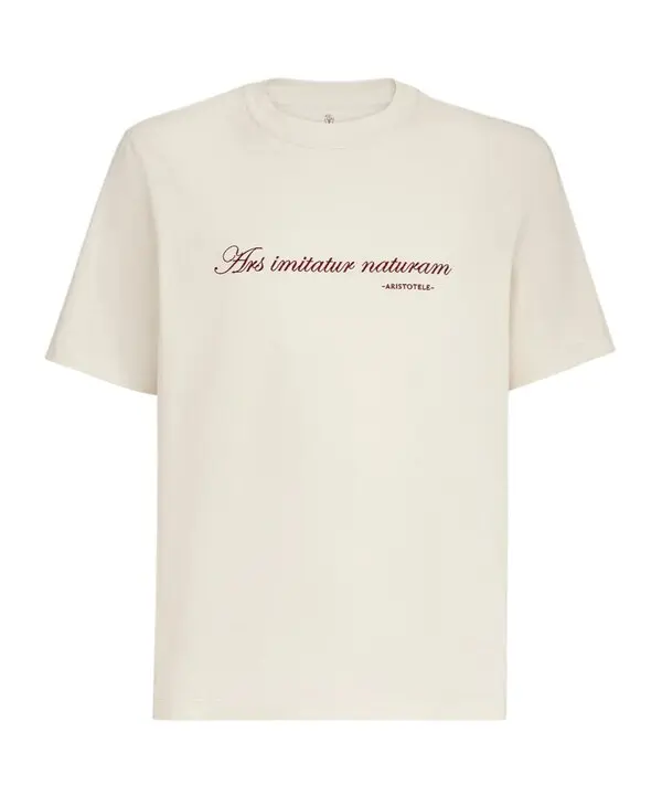 Brunello Cucinelli Phrase-embroidery Crew-neck T-shirt