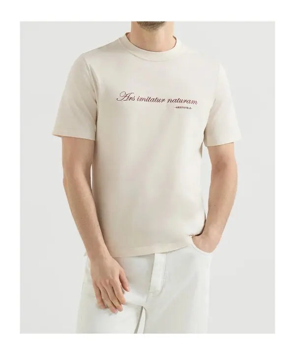 Brunello Cucinelli Phrase-embroidery Crew-neck T-shirt