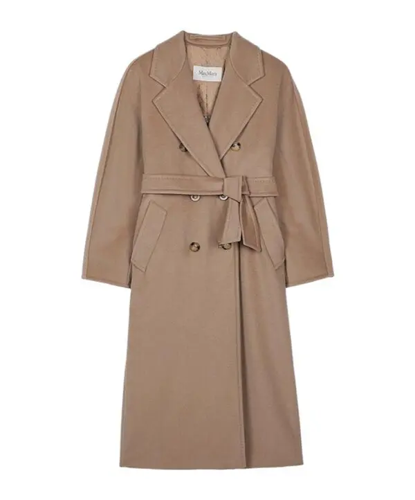 Max Mara Long Sleeve Belted Coat - Brown