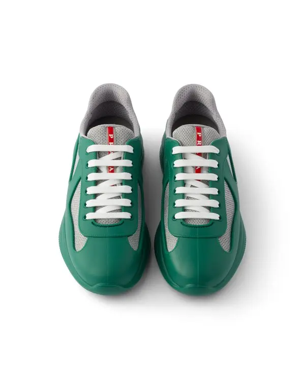 Prada America's Cup Soft Rubber And Bike Fabric Sneakers - Green
