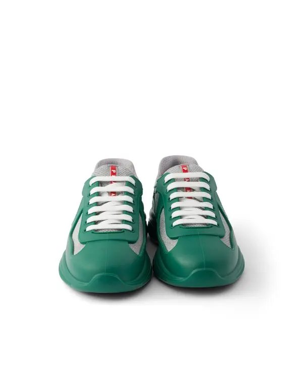 Prada America's Cup Soft Rubber And Bike Fabric Sneakers - Green