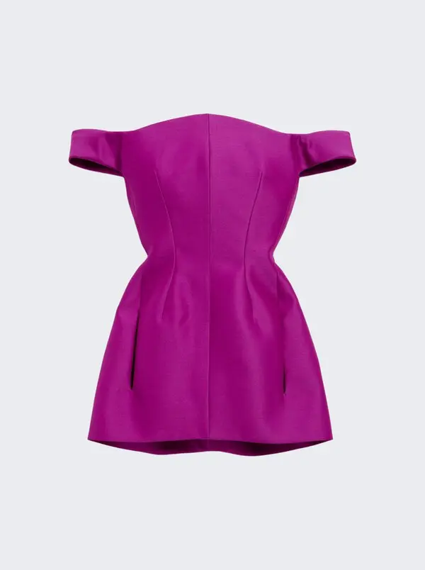 Balenciaga Off Shoulder Mini Dress Violet - Purple