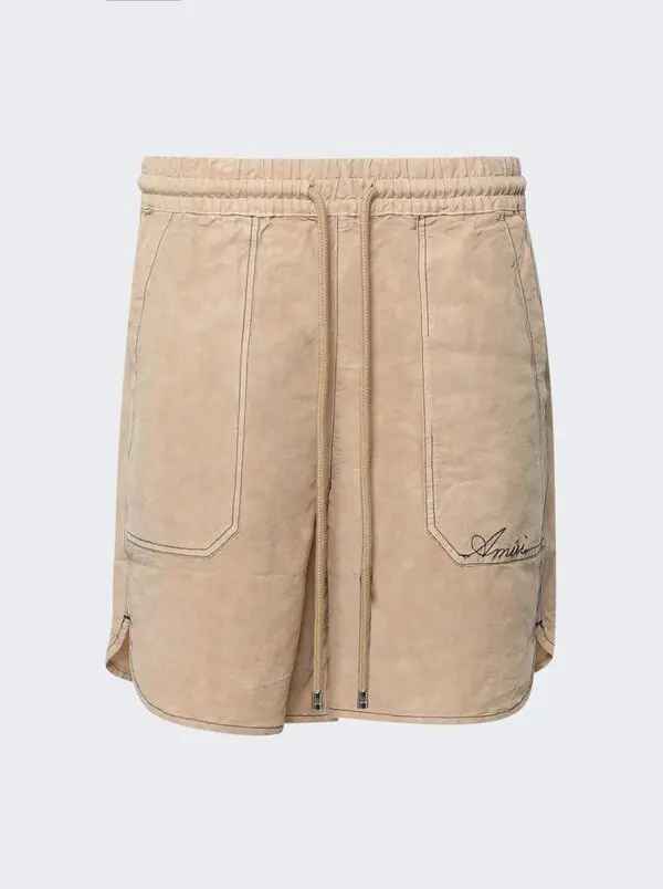Amiri Script Linen Gd Short Earth