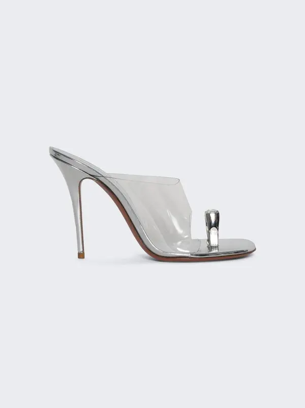 Amina Muaddi Justine Slipper Sandal - Silver