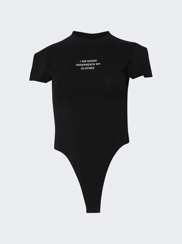 Vetements I Am Naked Under My Clothes" Printed Bodysuit - Black