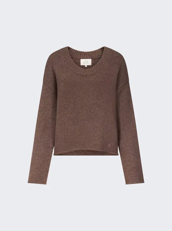 Loulou De Saison Derry Lds U-neck Sweater Coffee - Brown