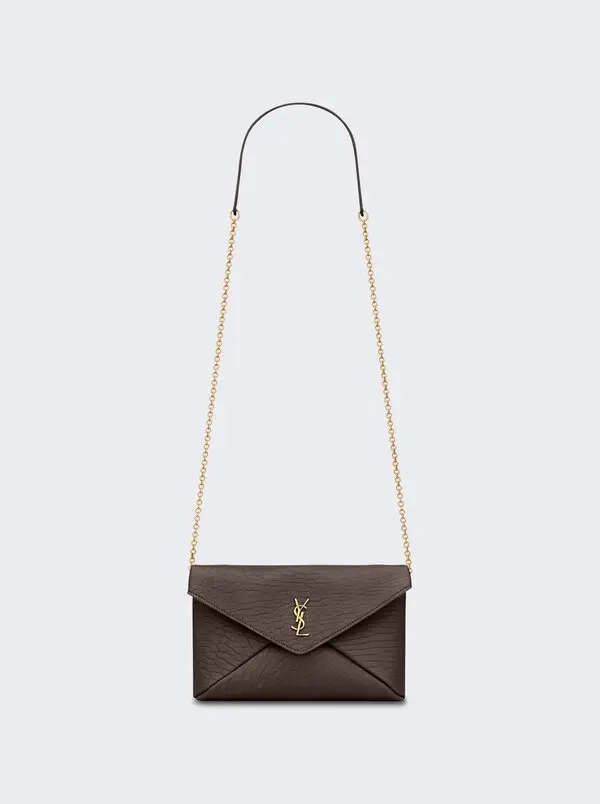 Saint Laurent Cassandre Small Chain Pouch Chocolate - Brown