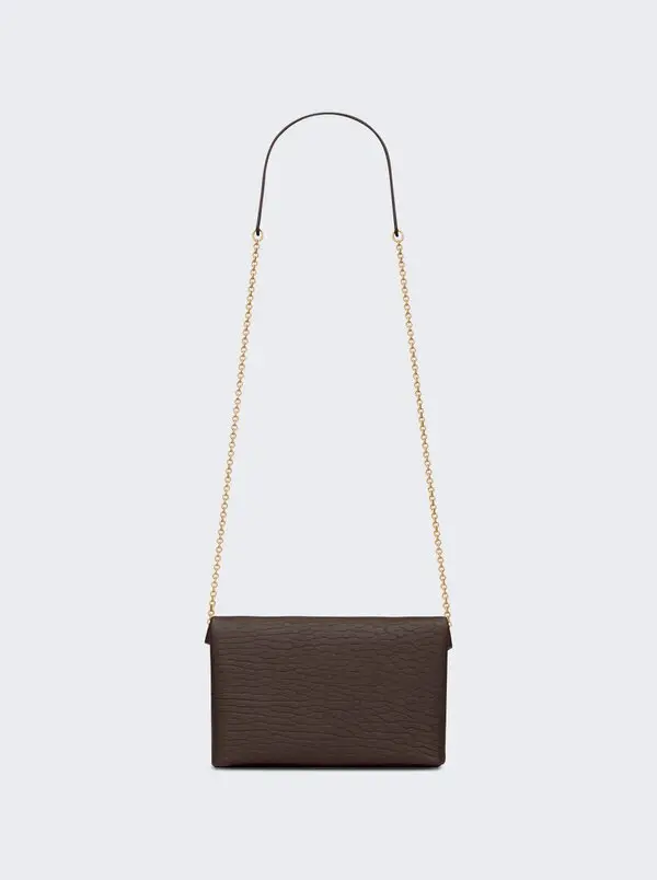 Saint Laurent Cassandre Small Chain Pouch Chocolate