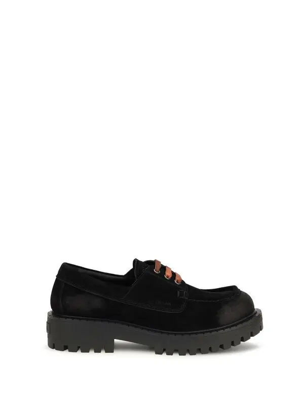 Prada Suede Lace-up Loafers