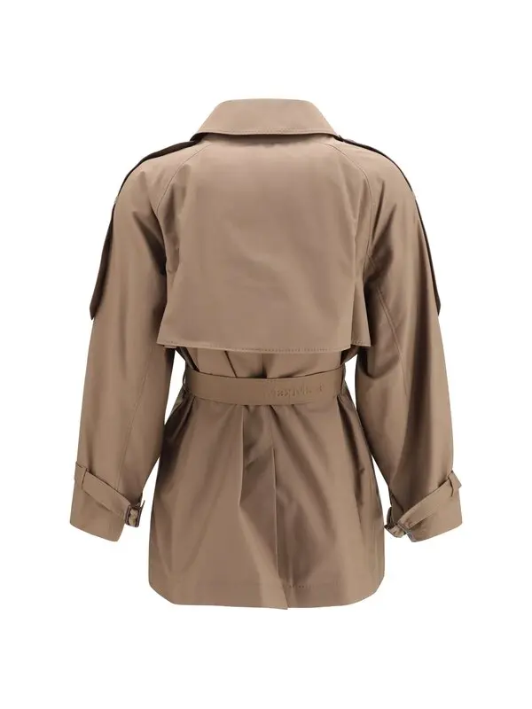 Max Mara Short Water Repellent Twill Trench Coat - Brown
