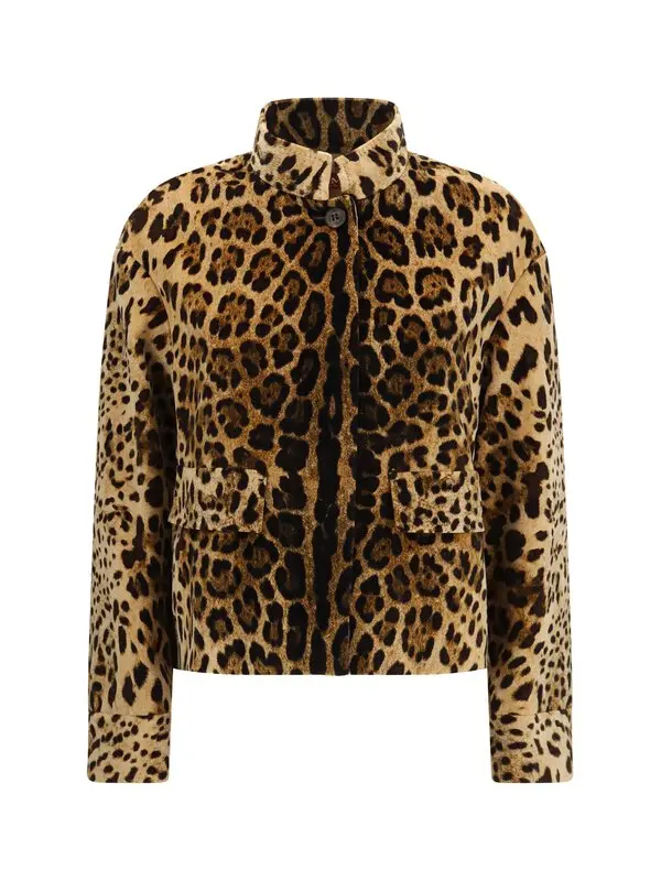 Max Mara Printed Smooth Velvet Boxy Jacket